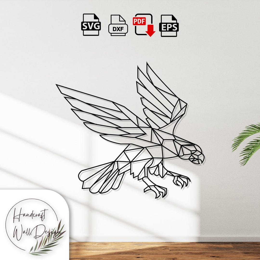 Geometric Eagle Dxf,svg Files ,laser Cut , Cnc Cut, Bomb, Wall Decor ...