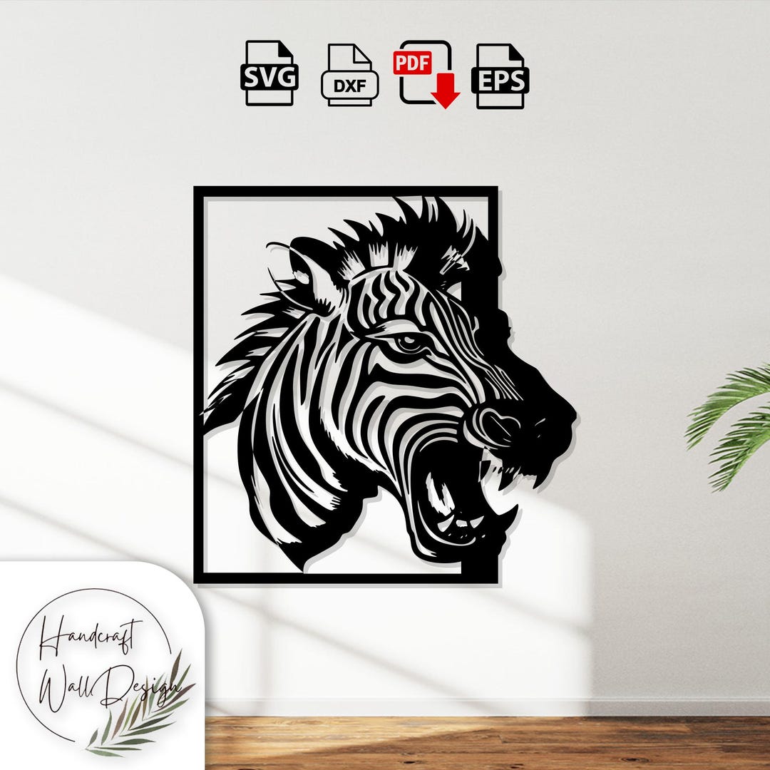 Zebra Dxf,svg Files ,laser Cut , Cnc Cut, Bomb, Wall Decor, Svg, Dxf ...