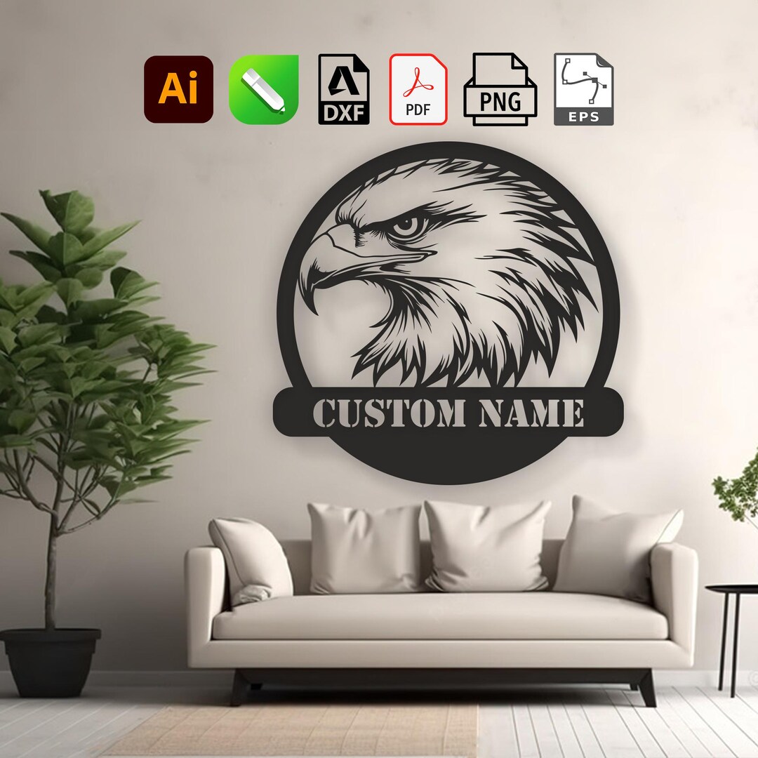 Customized Eagle Head DXF, SVG Files ,laser Cut,cnc Cut,bomb,wall Decor ...