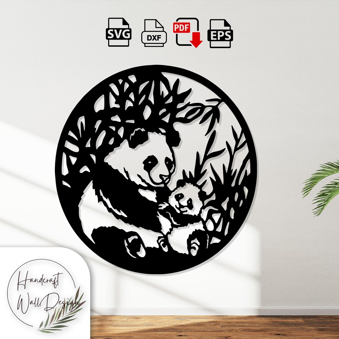 Panda Dxf,svg Files ,laser Cut , Cnc Cut, Bomb, Wall Decor, Svg, Dxf ...