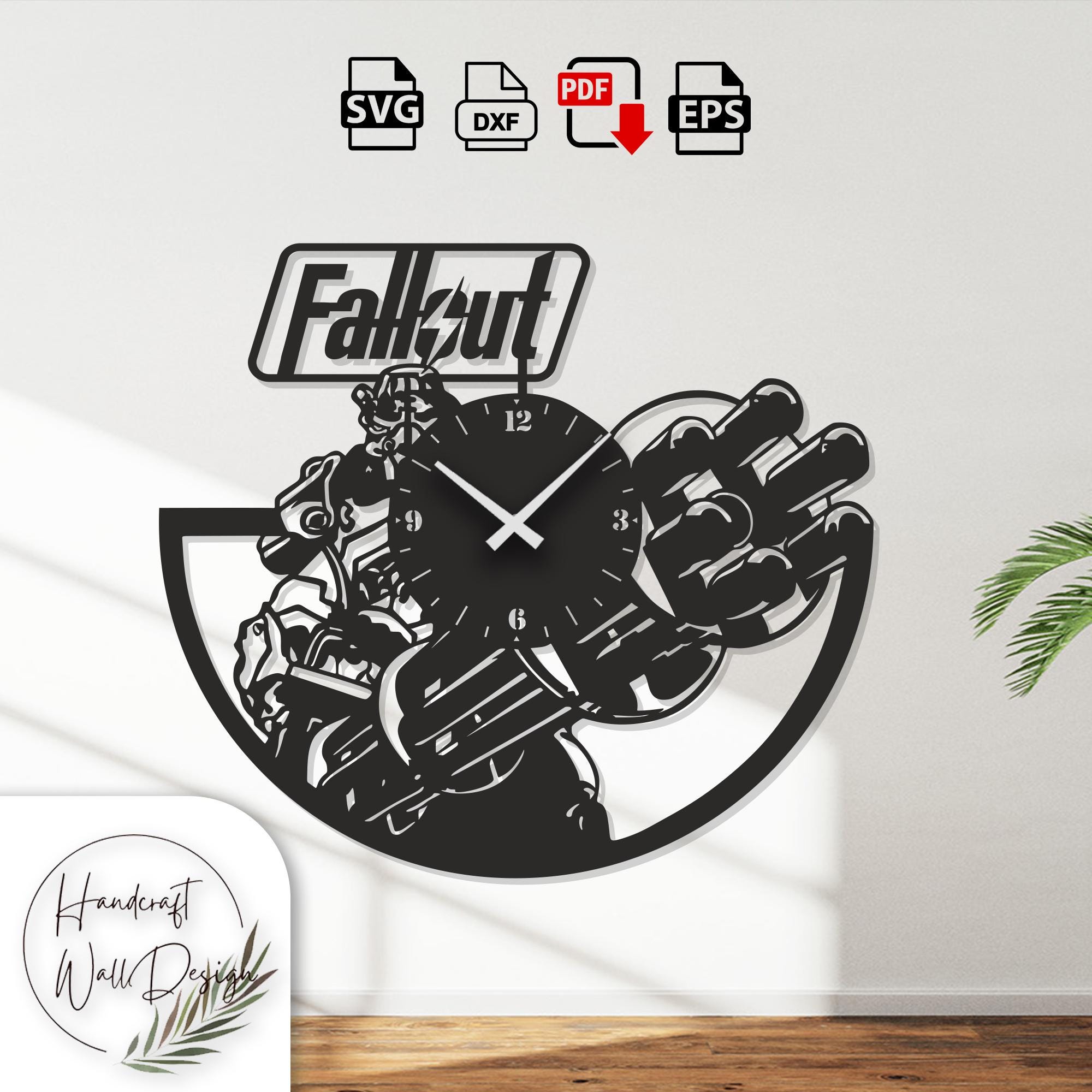 Fallout Wall Clock Digital Dxf,svg Files ,laser Cut , Cnc Cut,bomb,wall ...