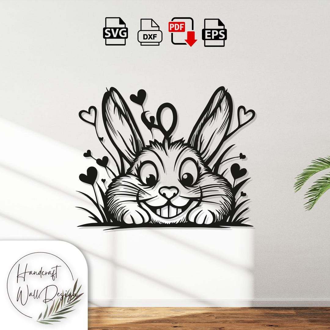 Crazy Rabbit DXF, SVG Files ,laser Cut , Cnc Cut, Bomb, Wall Decor, Svg ...