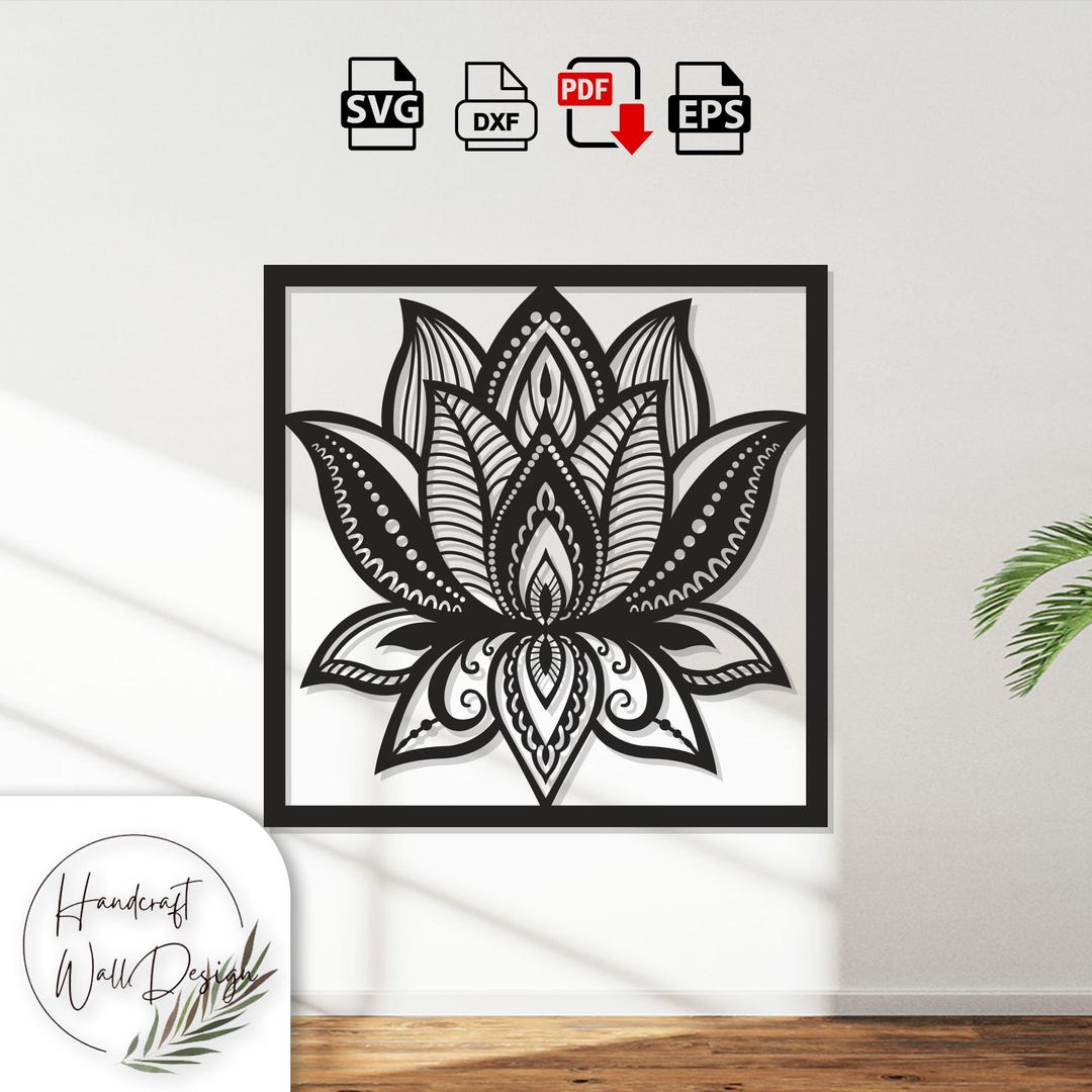 Lotus Flower DXF, SVG Files ,laser Cut , Cnc Cut, Bomb, Wall Decor, Svg ...