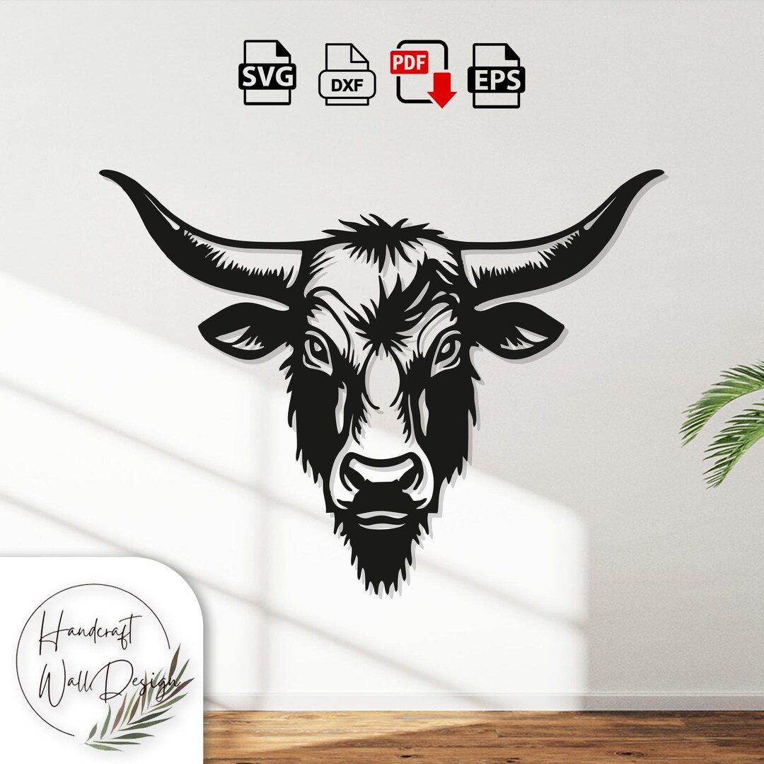 Bull DXF, SVG Files ,laser Cut , Cnc Cut, Bomb, Wall Decor, Svg, Dxf ...