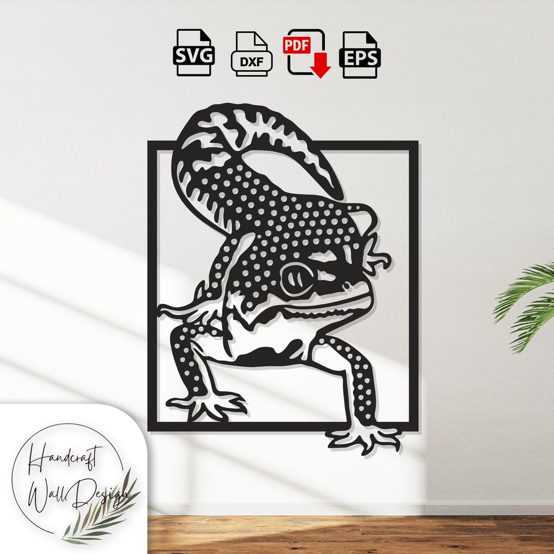 Gecko DXF, SVG Files ,laser Cut , Cnc Cut, Bomb, Wall Decor, Svg, Dxf ...