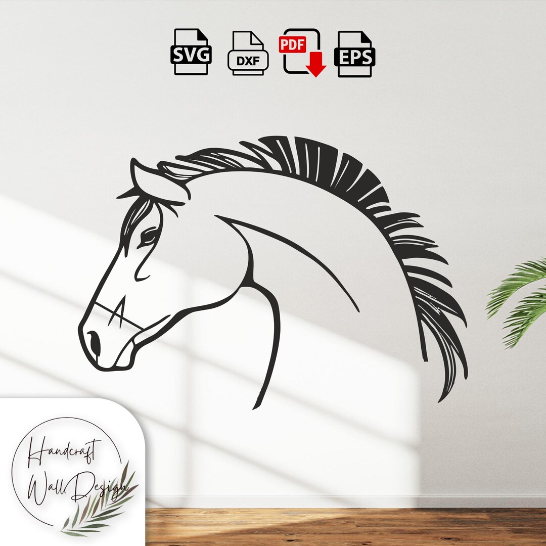 Horse Line Art DXF, SVG Files ,laser Cut , Cnc Cut, Bomb, Wall Decor ...