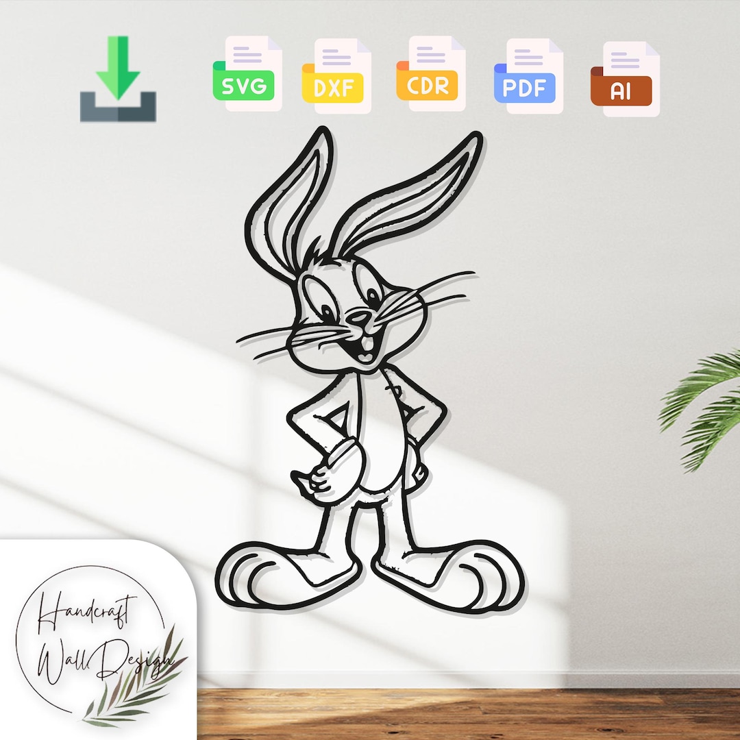 Rabbit DXF, SVG Files ,laser Cut , Cnc Cut, Bomb, Wall Decor, Svg, Dxf ...