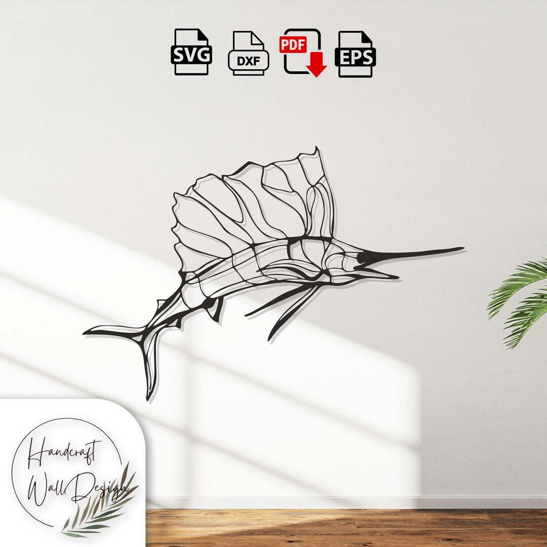 Sailfish DXF, SVG Files ,laser Cut , Cnc Cut, Bomb, Wall Decor, Svg ...