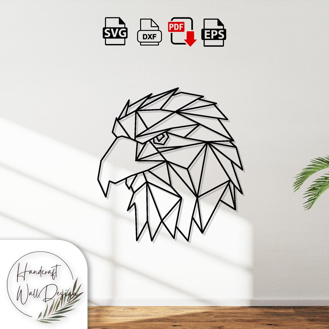 Geometric Eagle DXF, SVG Files ,laser Cut , Cnc Cut, Bomb, Wall Decor ...