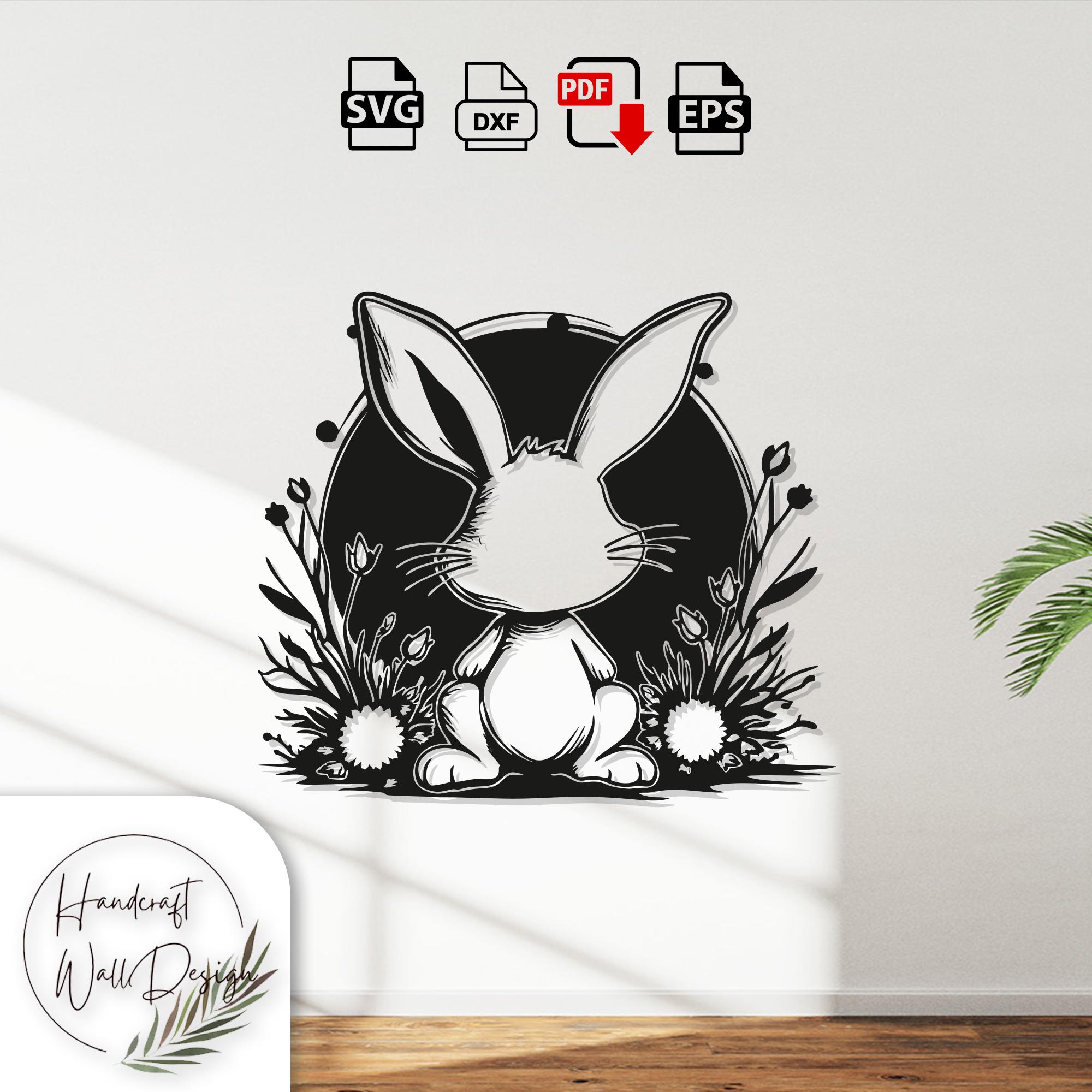 Rabbit DXF, SVG Files ,laser Cut , Cnc Cut, Bomb, Wall Decor, Svg, Dxf ...