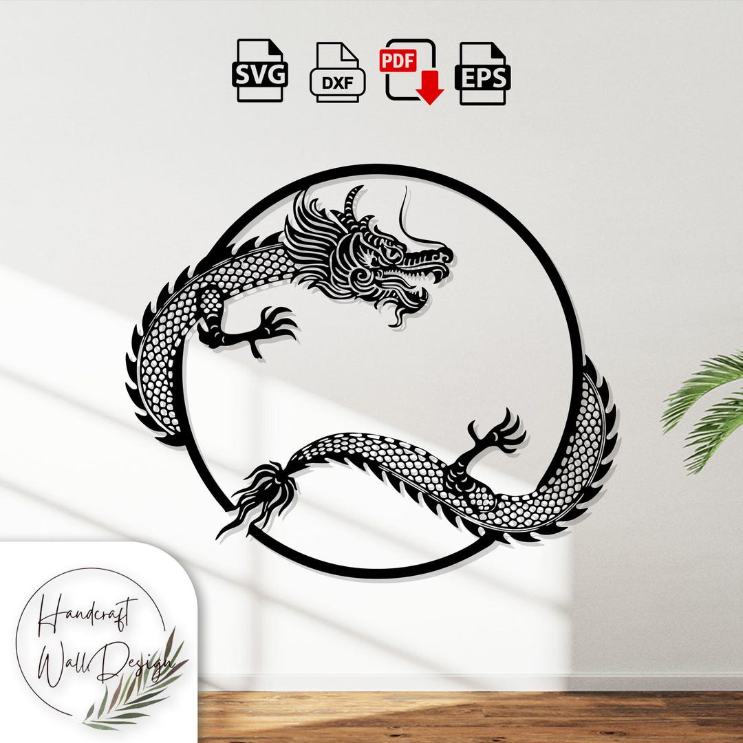 Dragon Dxf,svg Files ,laser Cut , Cnc Cut, Bomb, Wall Decor, Svg, Dxf ...
