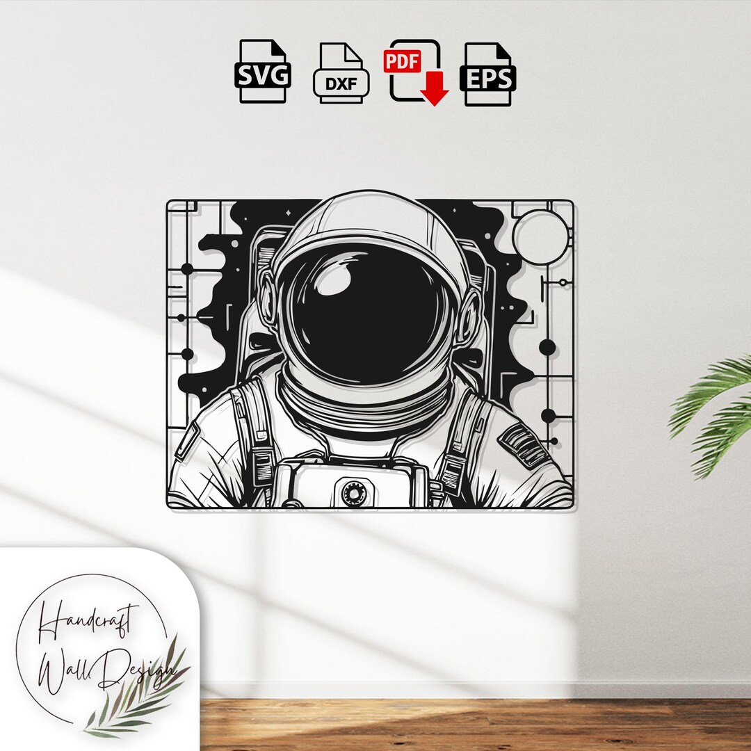 Astronaut DXF, SVG Files ,laser Cut , Cnc Cut, Bomb, Wall Decor, Svg ...
