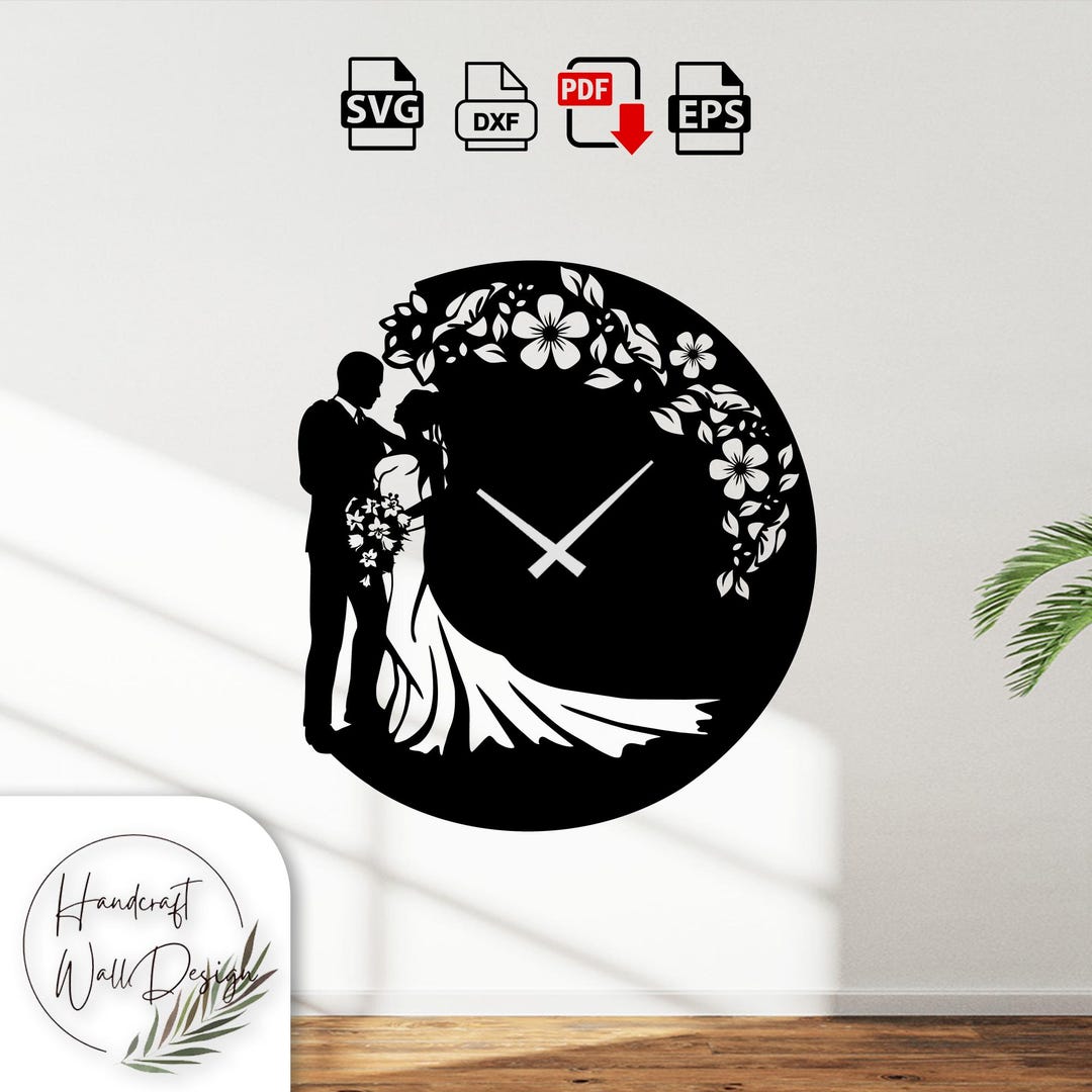 Romantic Couple Clock Digital Dxf,svg Files ,laser Cut , Cnc Cut,bomb ...