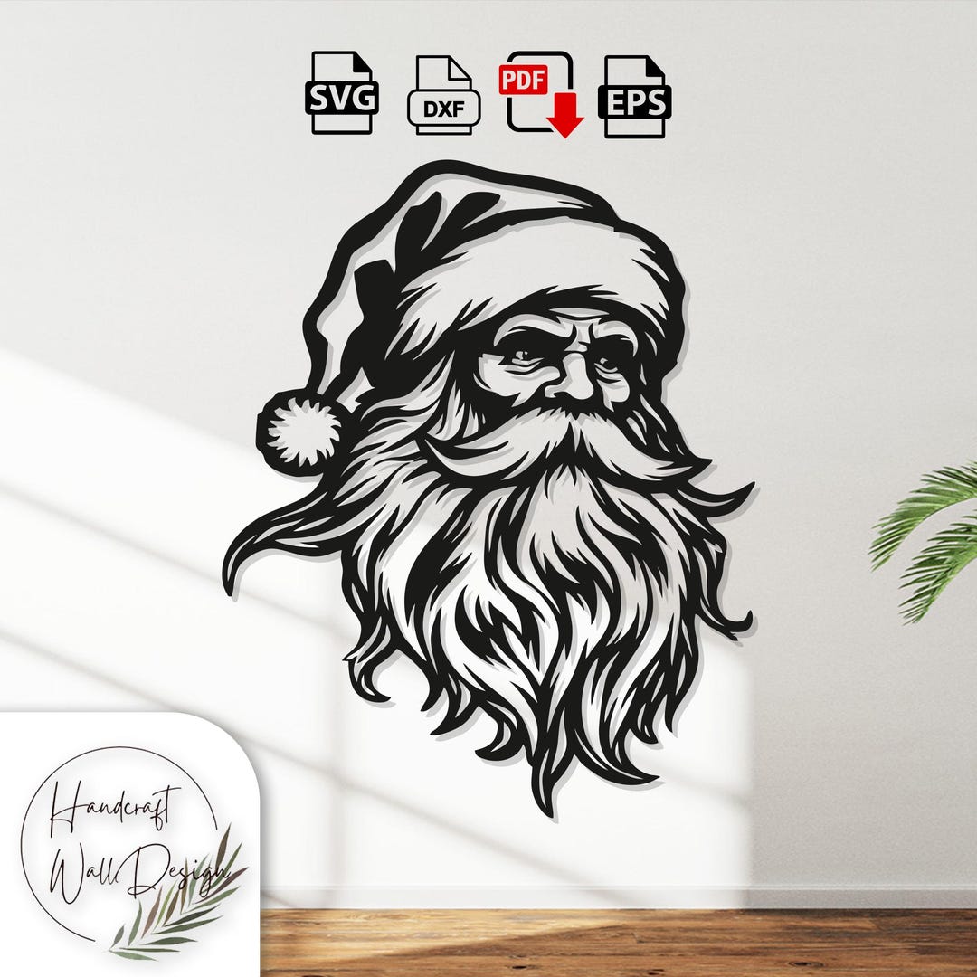 Santa DXF, SVG Files ,laser Cut , Cnc Cut, Bomb, Wall Decor, Svg, Dxf ...