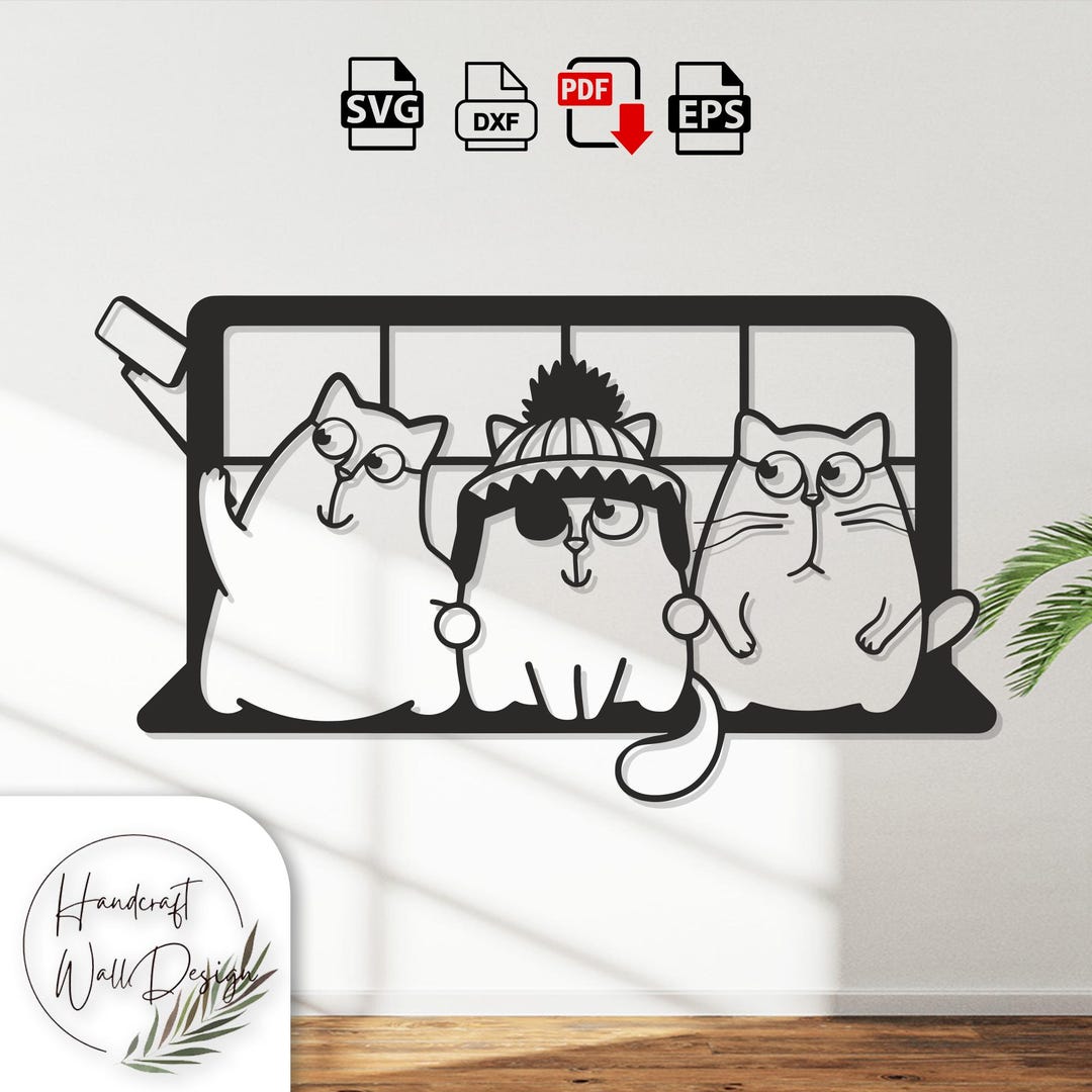 Funny Cats DXF, SVG Files ,laser Cut , Cnc Cut, Bomb, Wall Decor, Svg ...