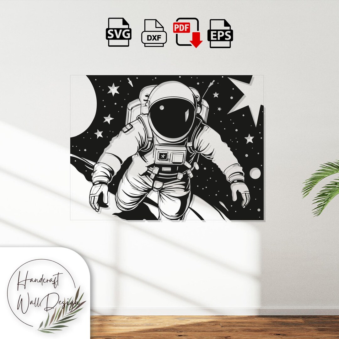 Astronaut DXF, SVG Files ,laser Cut , Cnc Cut, Bomb, Wall Decor, Svg ...
