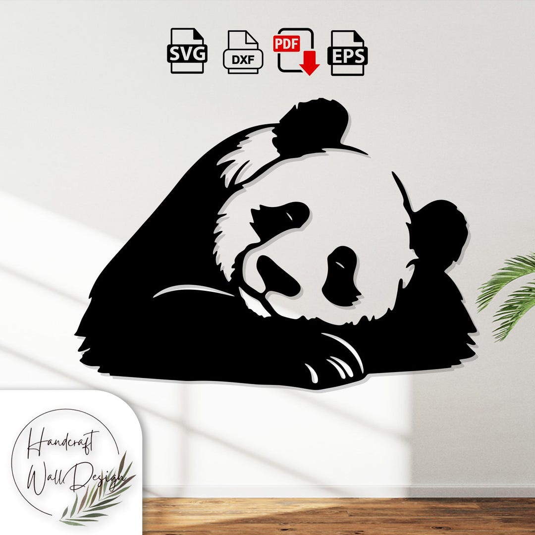 Panda DXF, SVG Files ,laser Cut , Cnc Cut, Bomb, Wall Decor, Svg, Dxf ...