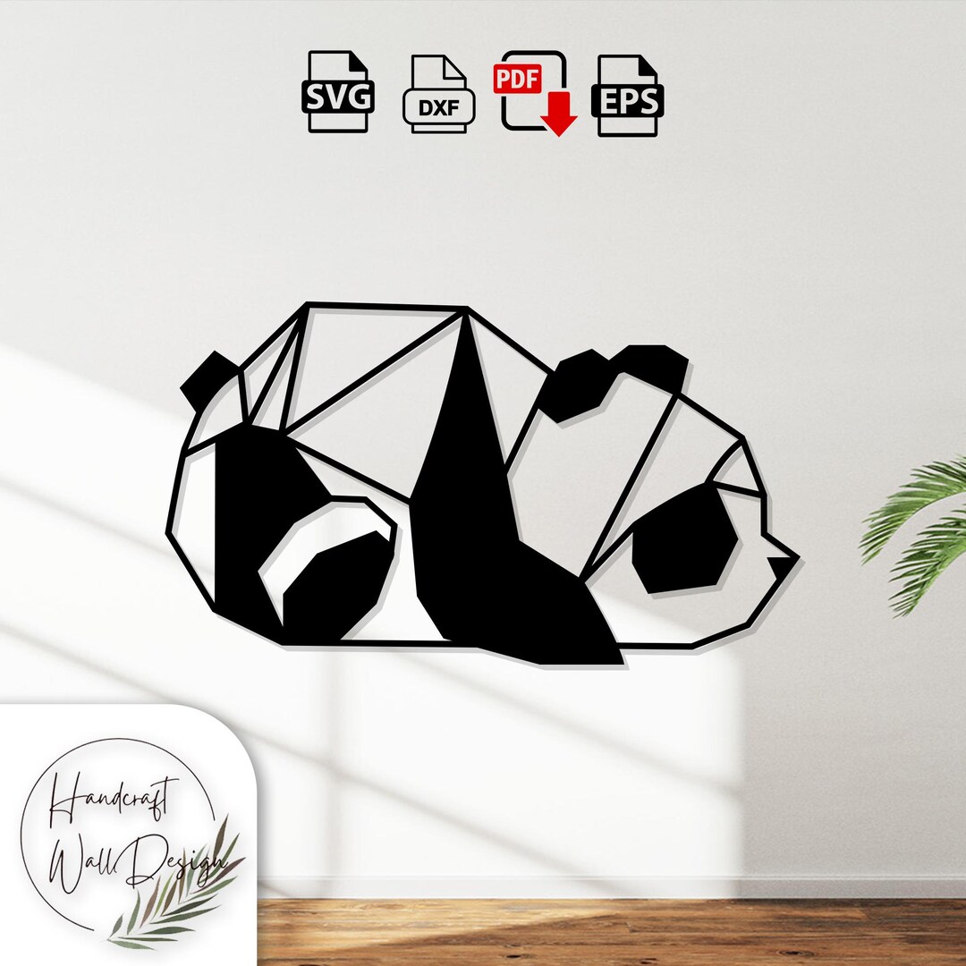 Geometric Panda Dxf,svg Files ,laser Cut , Cnc Cut, Bomb, Wall Decor ...