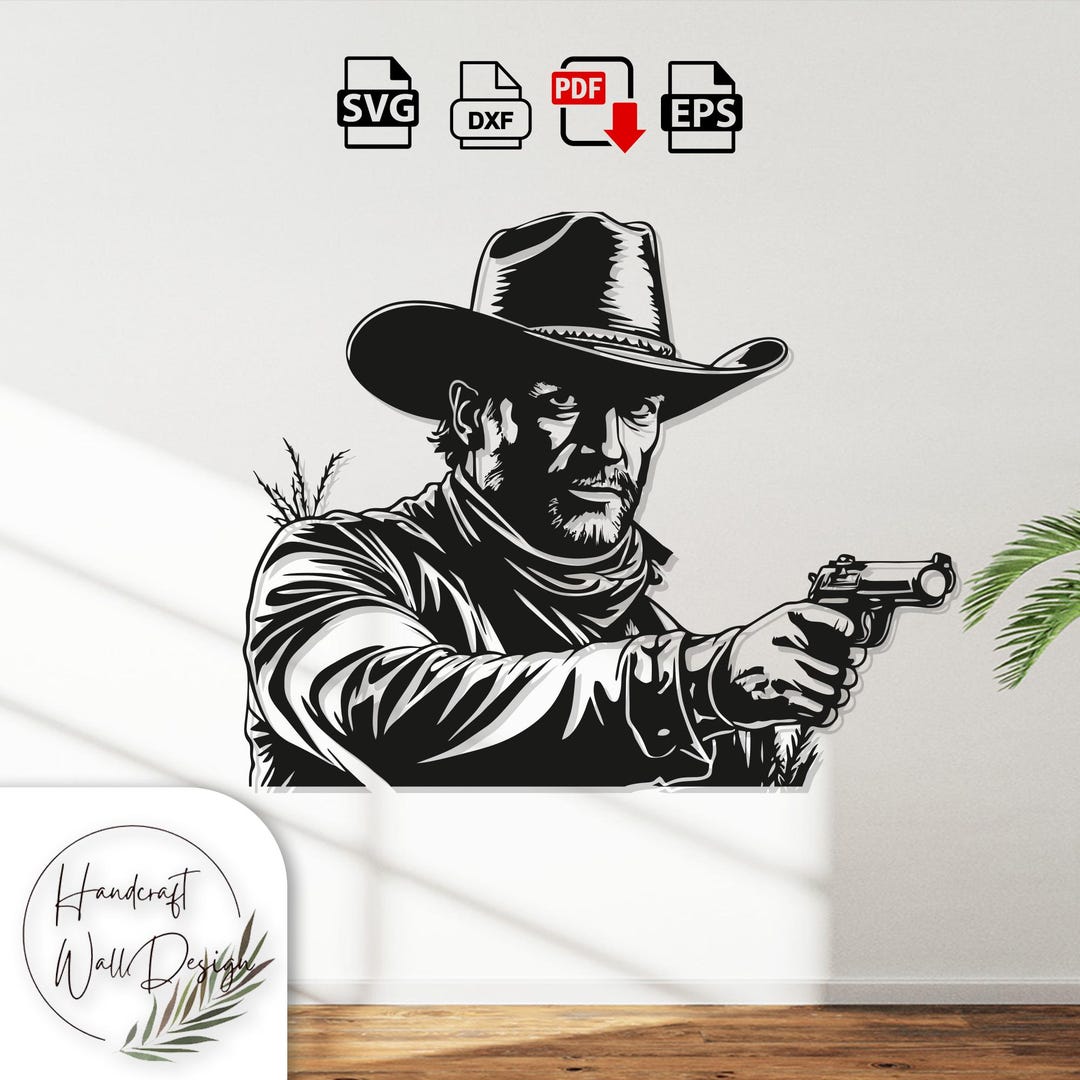 Cowboy DXF, SVG Files ,laser Cut , Cnc Cut, Bomb, Wall Decor, Svg, Dxf ...