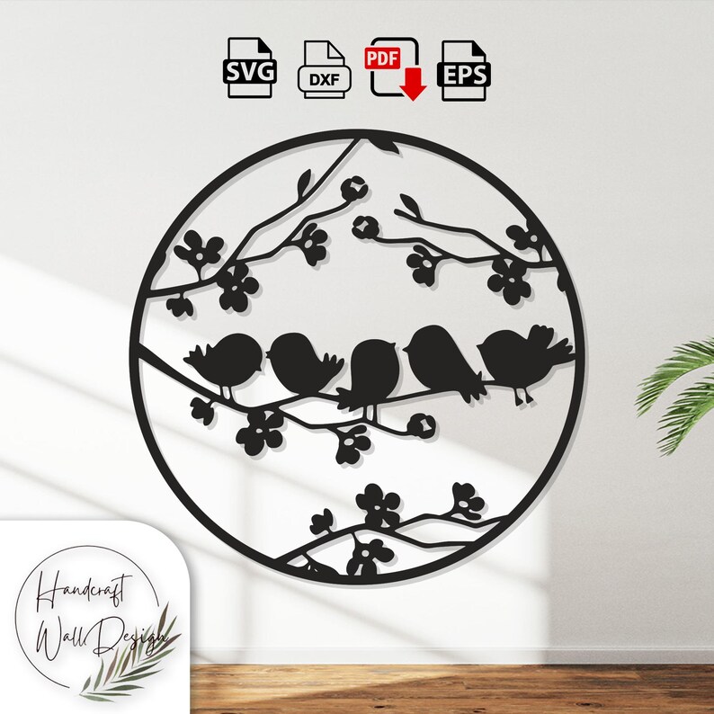 Birds on Breach DXF, SVG Files ,laser Cut , Cnc Cut, Bomb, Wall Decor ...