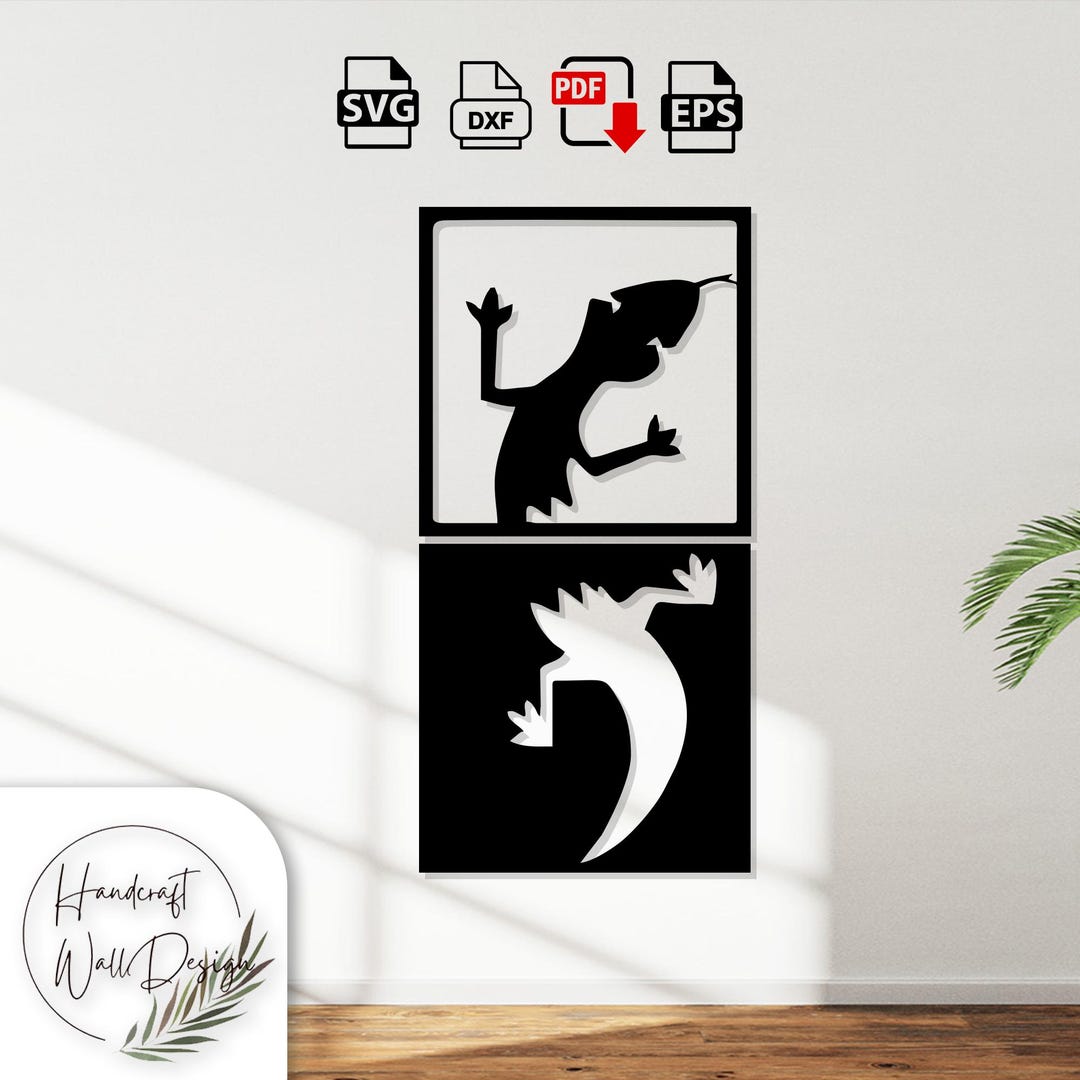 Lizard Digital Dxf,svg Files ,laser Cut , Cnc Cut,bomb,wall Decor, Svg ...