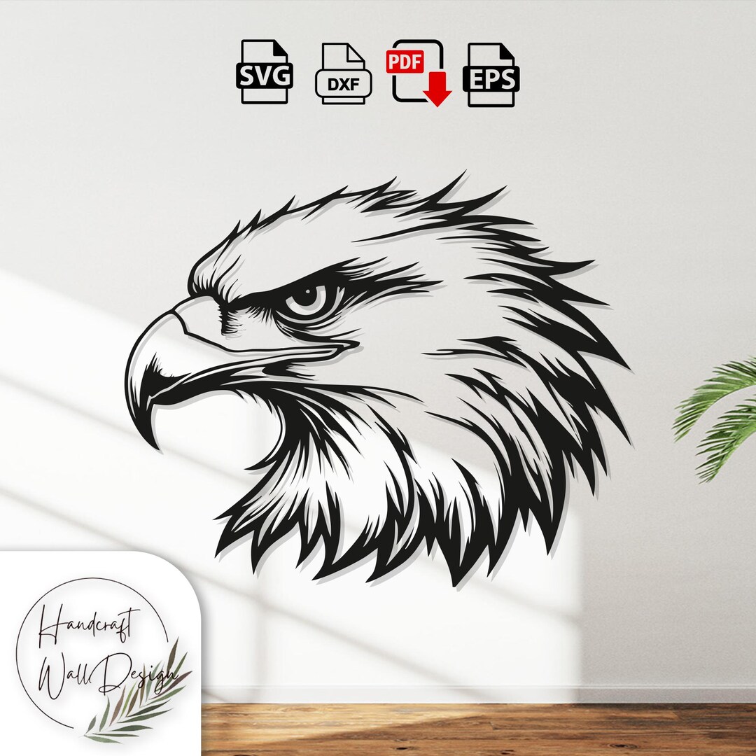 Eagle Head DXF, SVG Files ,laser Cut , Cnc Cut, Bomb, Wall Decor, Svg ...