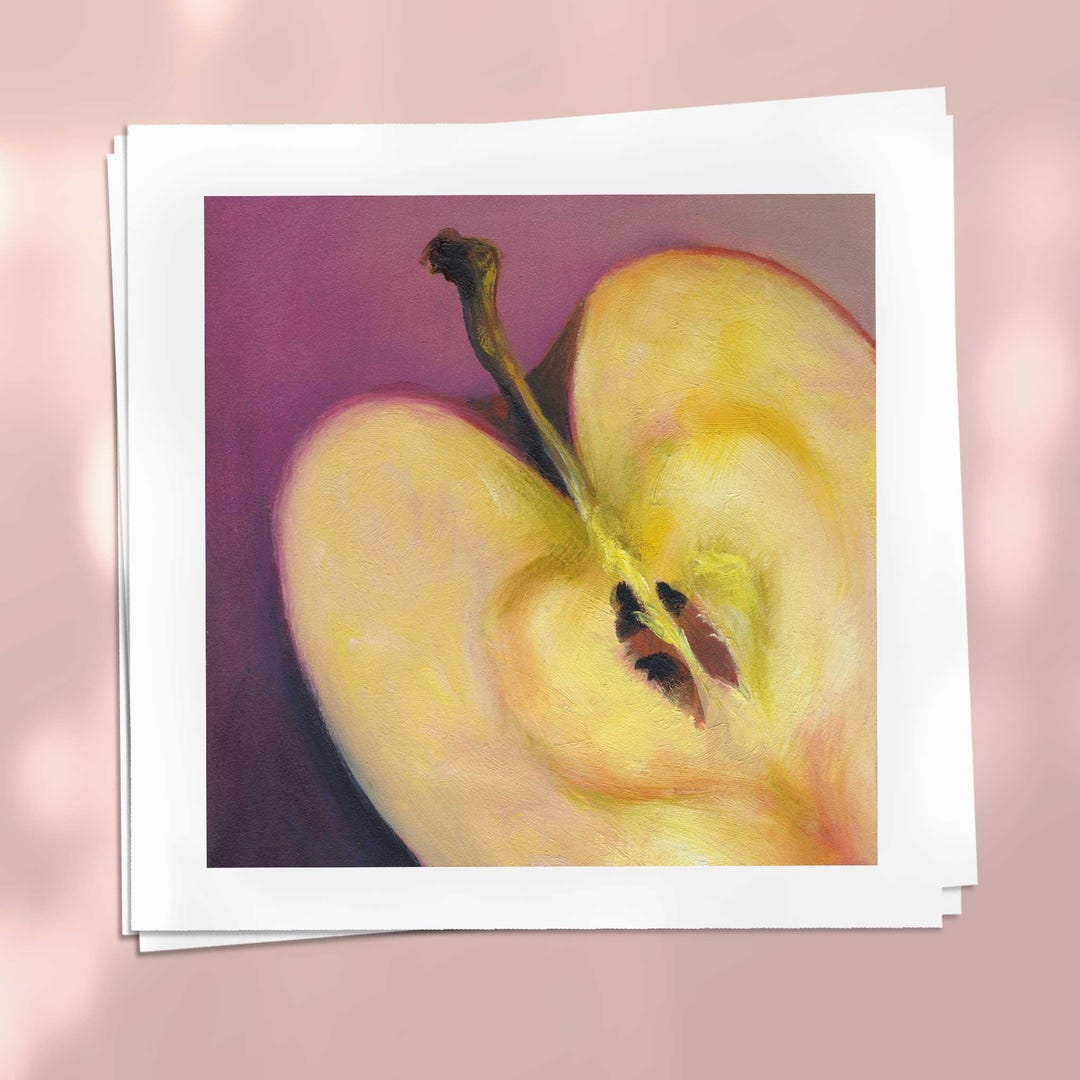 Elegant Fall Apple Oil Painting Fine Art Print. Fruit Still Life for ...