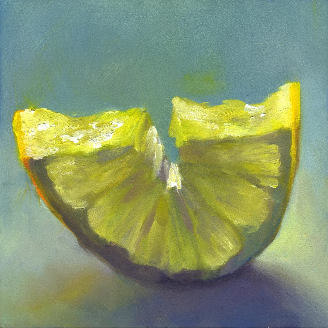 Lemon Painting Still Life Print for Elegant Kitchen or Home Bar Wall ...