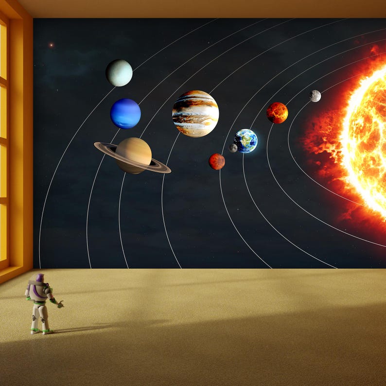 Solar System Wall Mural Wrap, Peel and Stick Vinyl Wallpaper Wrap Film ...