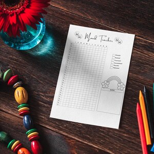 Mood Chart Printable, Daily Mood Journal, Self-reflection Tracker ...