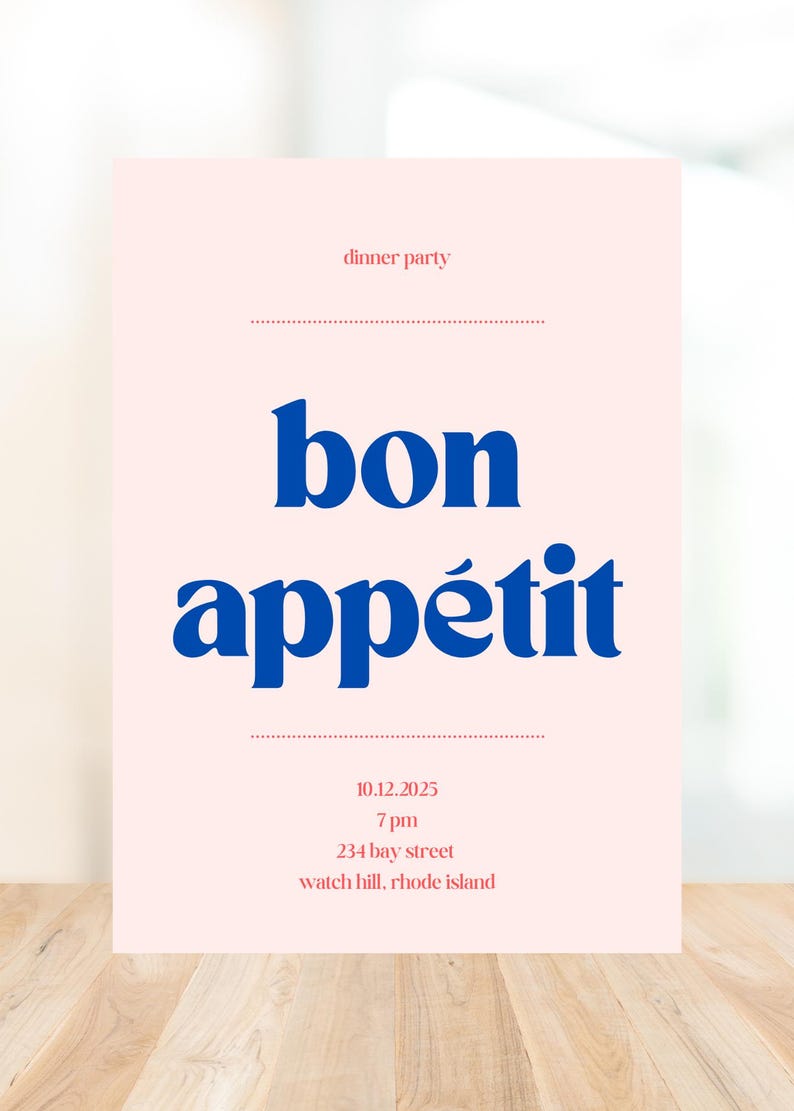 Bon Appetit Dinner Party Invitation - Etsy