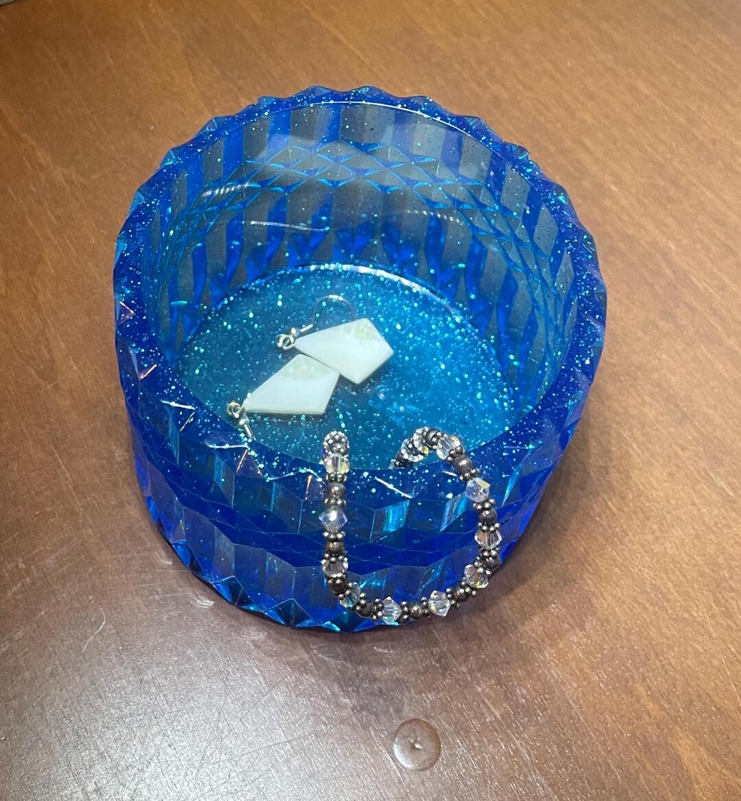 Epoxy Resin Sparkly Blue Cup - Etsy