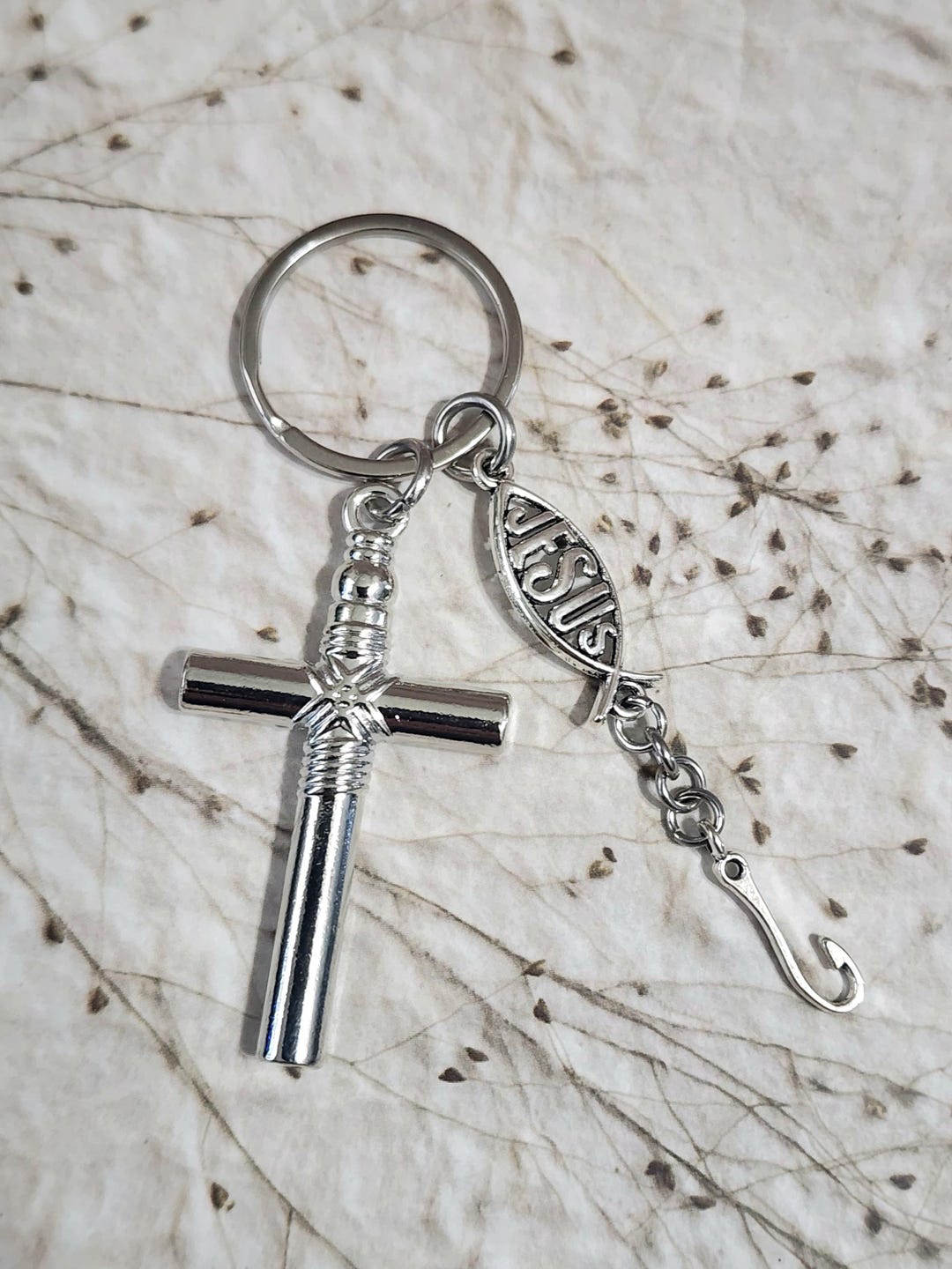 Jesus Cross Keychain With Christian Cross Personalize Gift for Him ...