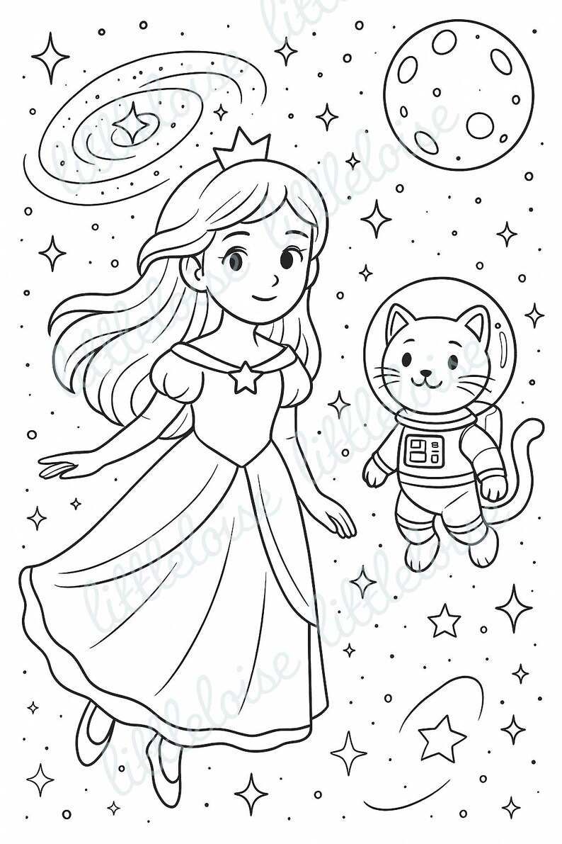 Celestial Coloring Pages for Kids | Printable Space-themed Art Set ...