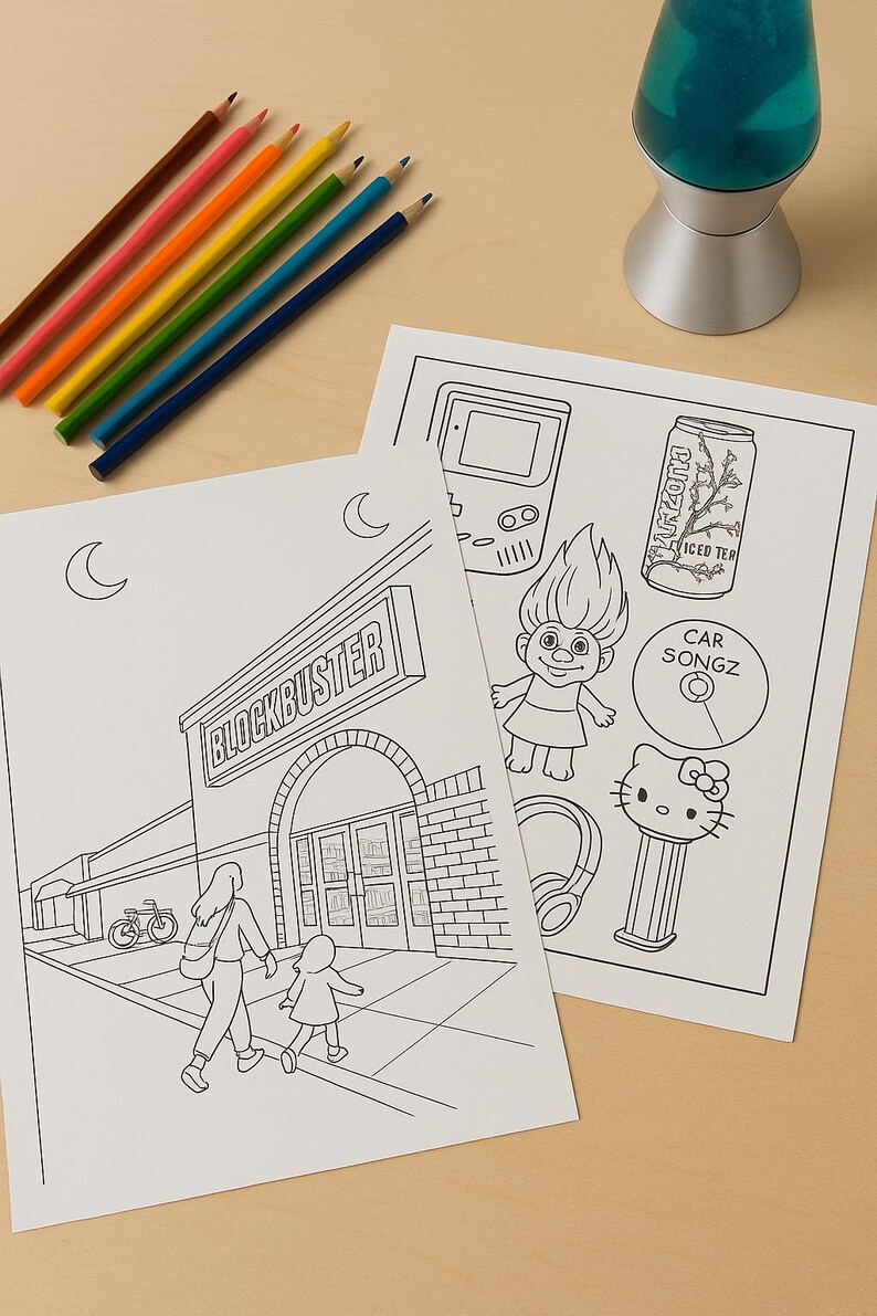 Coloring Page Bundle - Nostalgia | Digital Download - Etsy