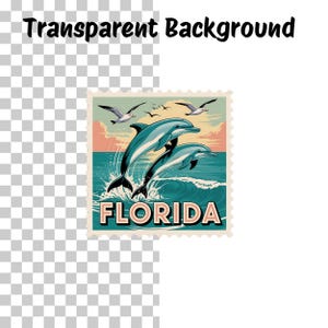 Florida Stamp State PNG, Vintage Stamp Sublimation Design, USA State ...