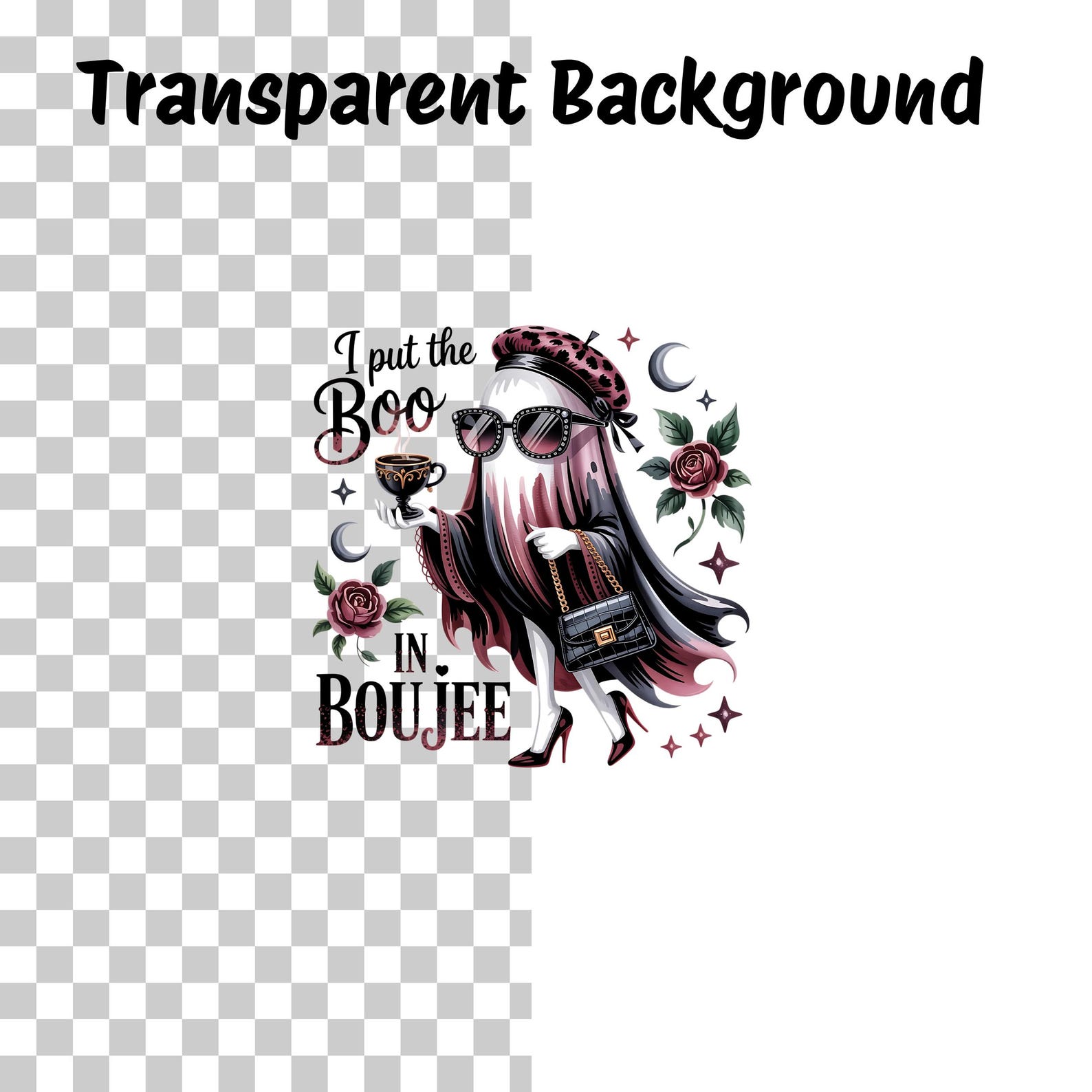 I Put the Boo in Boujee Ghost PNG, Boujee Ghost, Gothic Glam Halloween ...