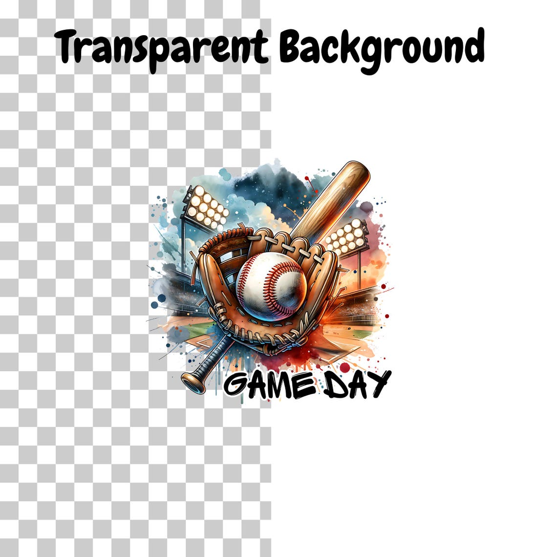 Baseball PNG, Game Day PNG, T-shirt Sublimation Design, Digital ...