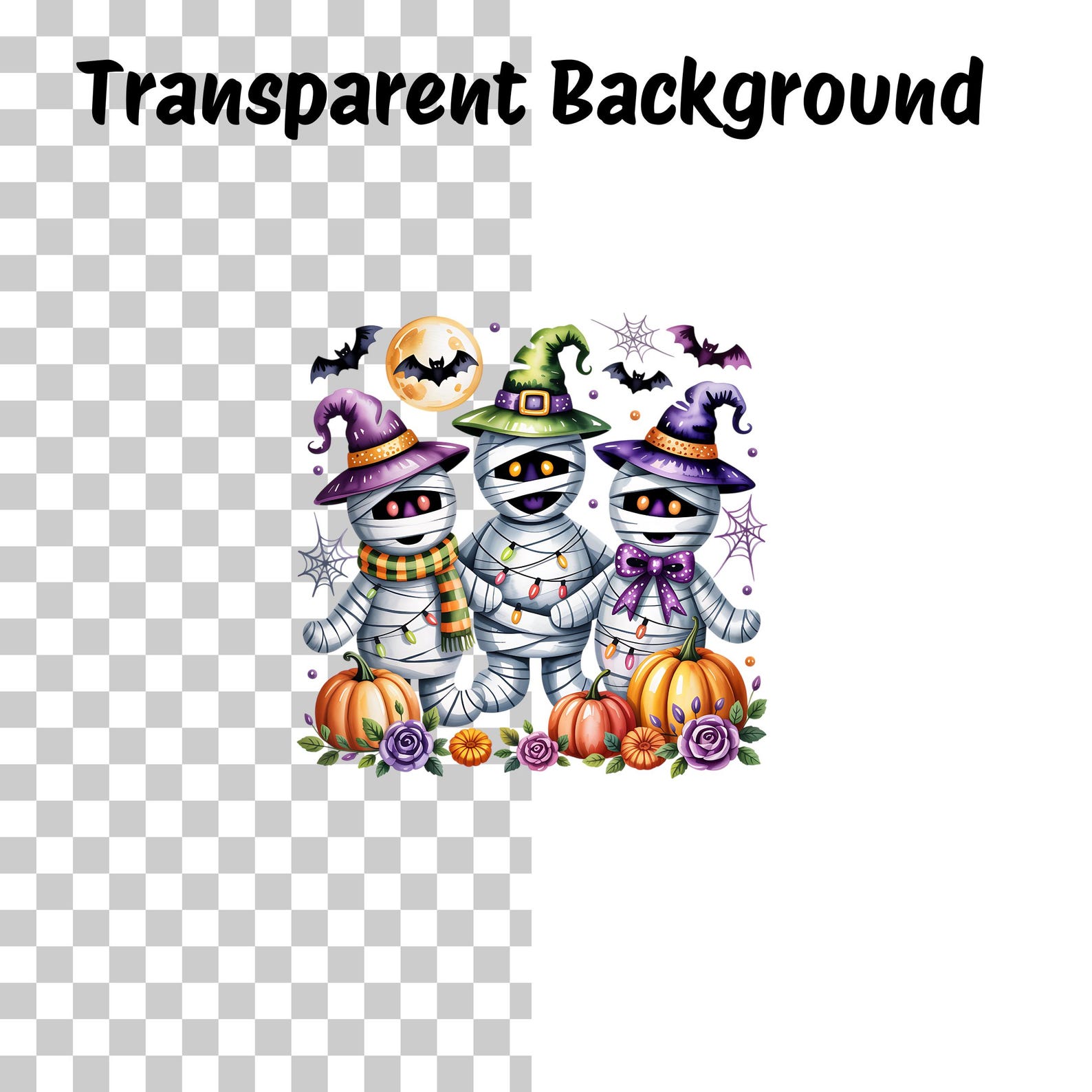 Halloween Mummy Trio PNG, Halloween Clipart, Spooky Vibes, Fall Mummy ...