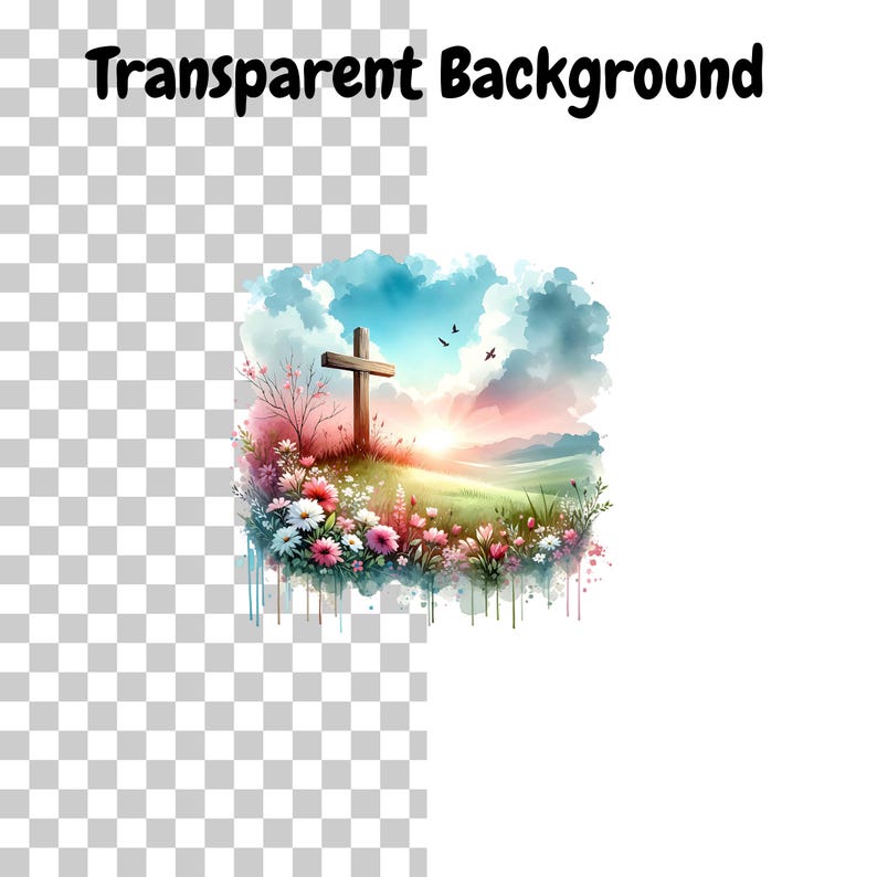 Easter Resurrection Cross PNG, He is Risen Art, Transparent, Digital ...