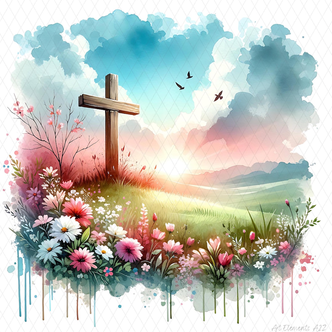 Easter Resurrection Cross PNG, He is Risen Art, Transparent, Digital ...