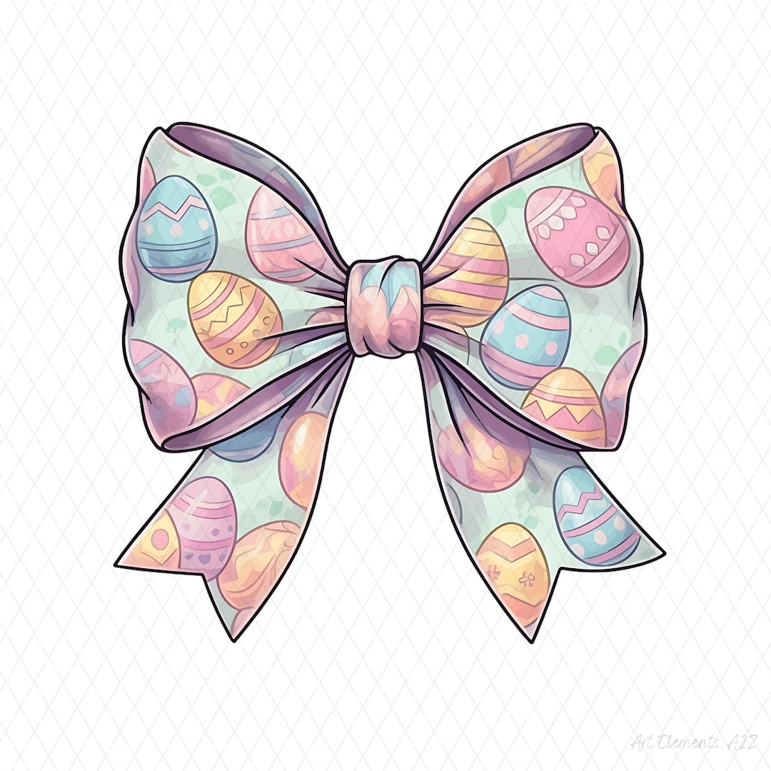 Easter Bow Decorated With Eggs PNG, Cute Easter Design, Easter T-shirt ...
