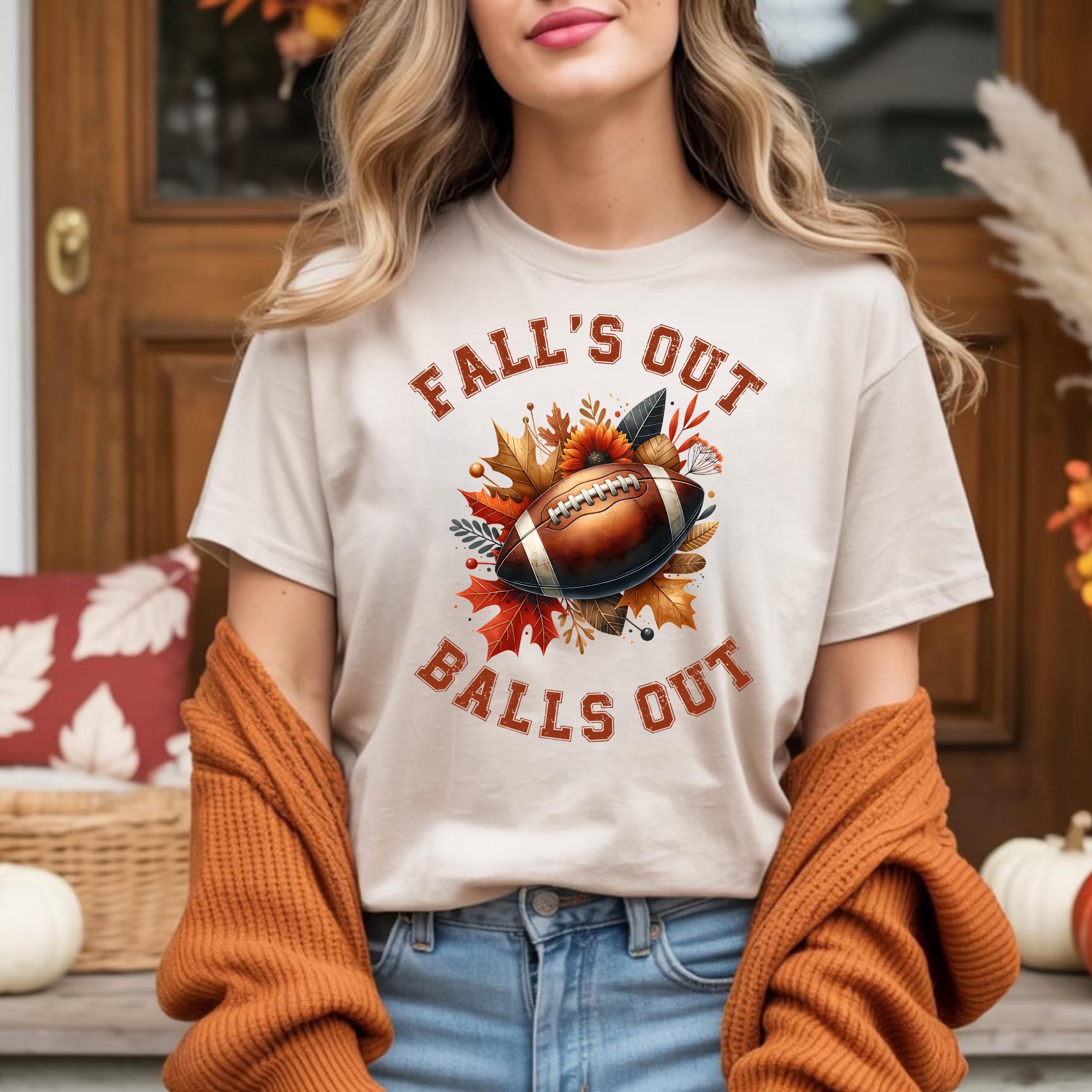 Falls Out Balls Out PNG, Game Day Sublimation Digital Download, Fall ...
