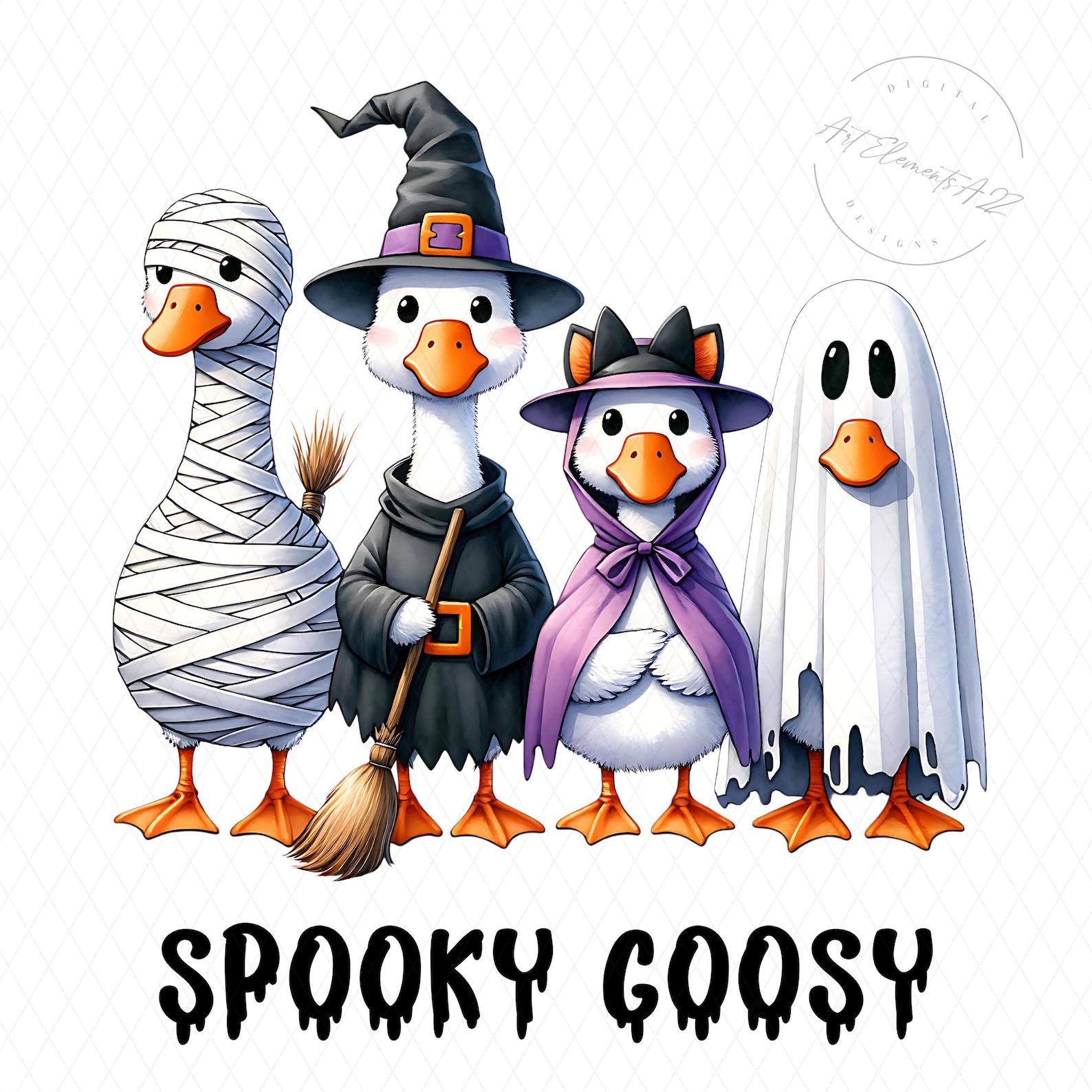 Spooky Goose PNG, Funny Halloween Goose Png, Goose in Halloween ...