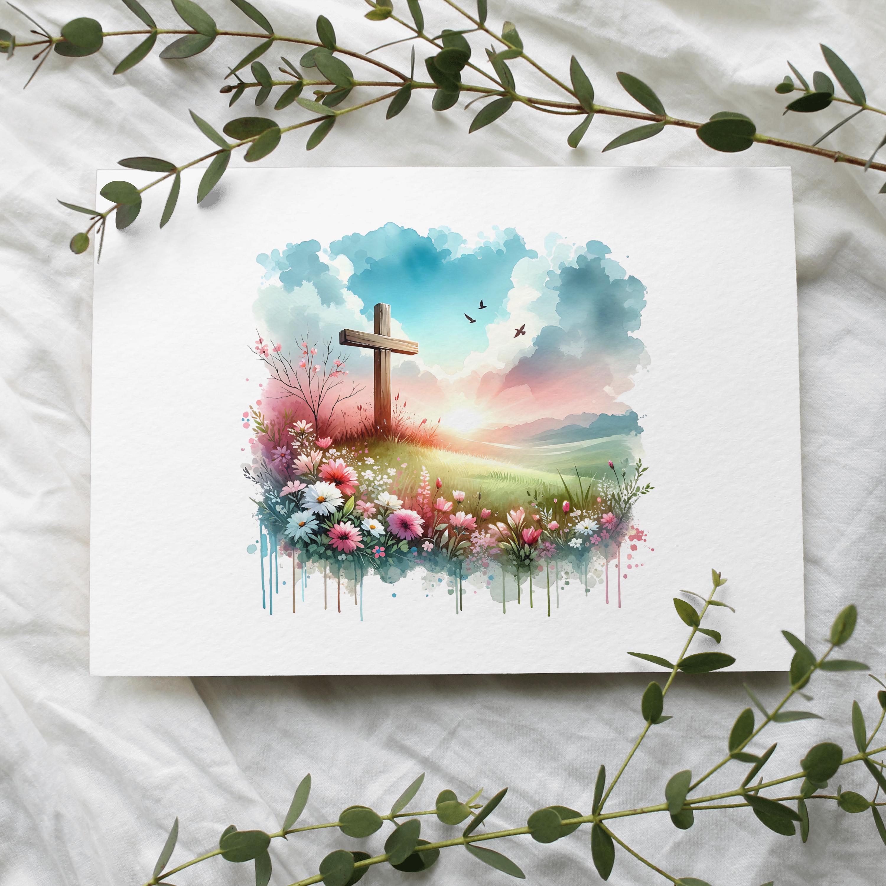 Easter Resurrection Cross PNG, He is Risen Art, Transparent, Digital ...