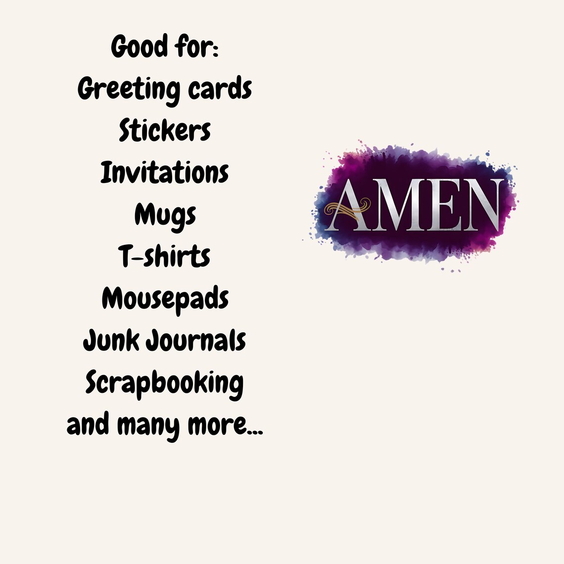 AMEN Png Transparent, Digital Download - Etsy