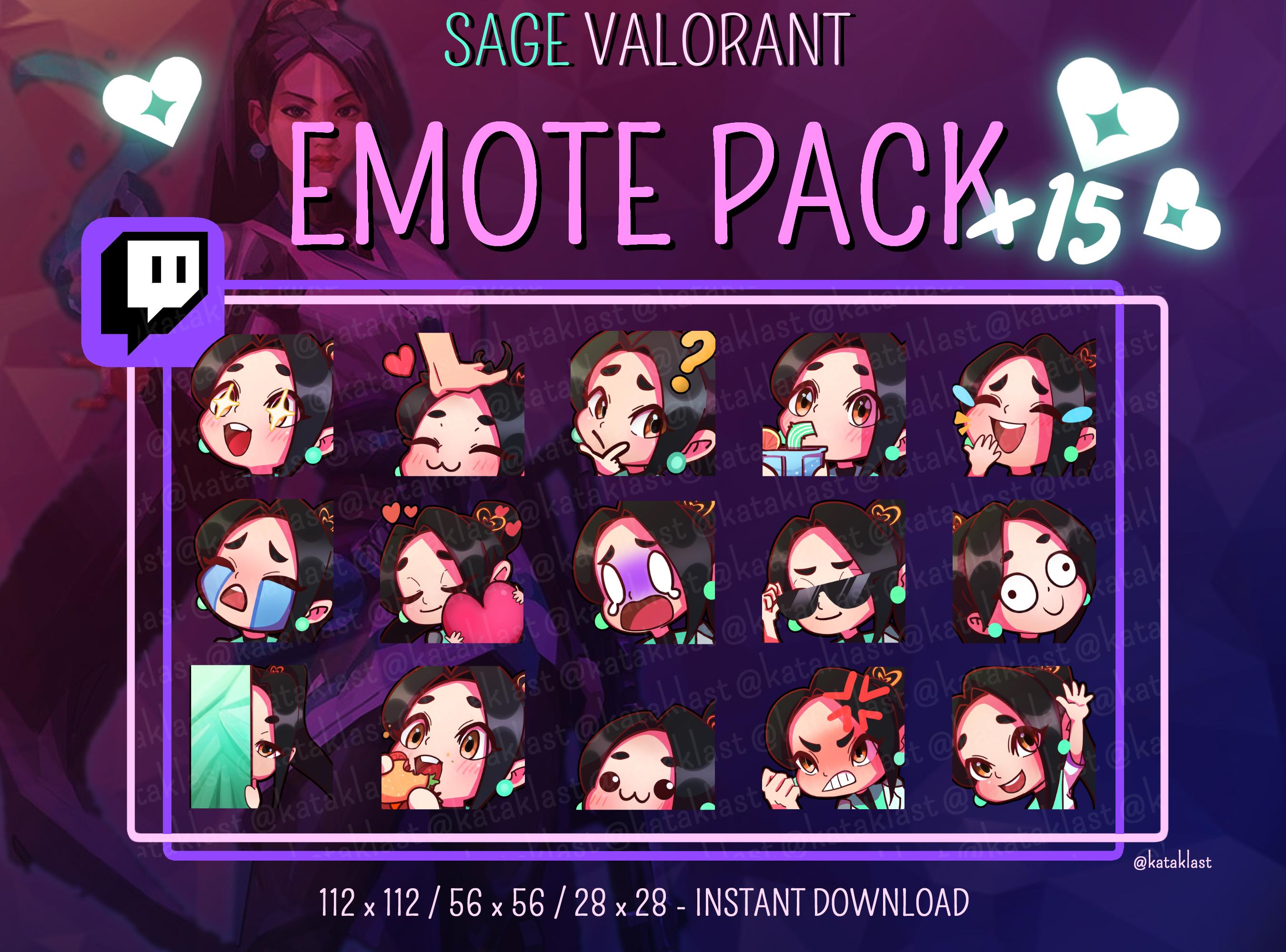 Cute Sage Emotes Pack X15 - Valorant, Kawaii, Adorable, Cute, Waifu ...