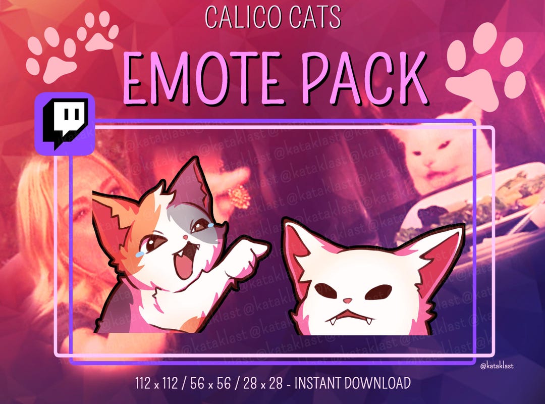 Woman Yelling Cat Dinner Calico Cats Emotes Pack - Kawaii, Funny ...