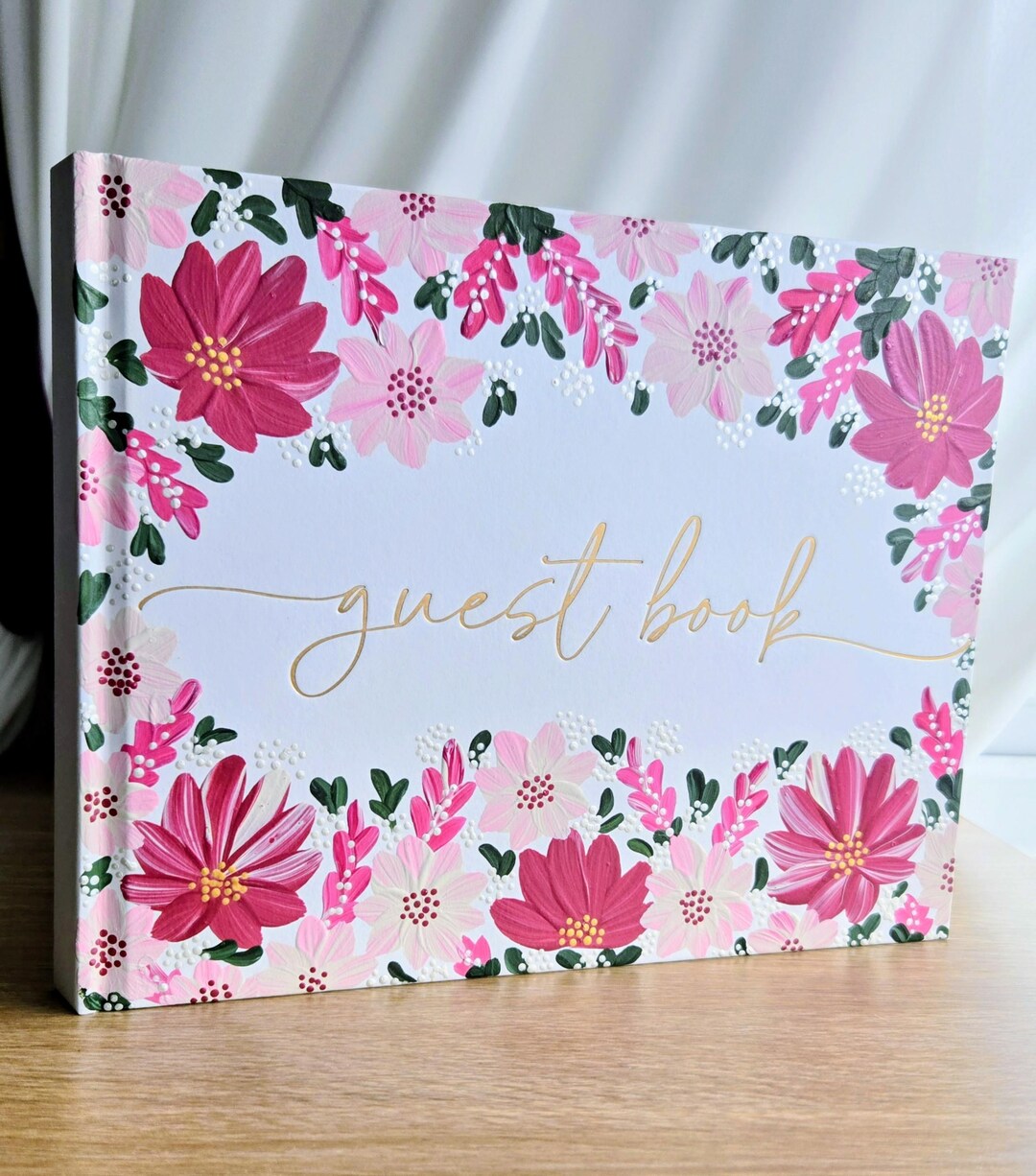 Hand Painted Floral Wedding/event Guest Book - Etsy