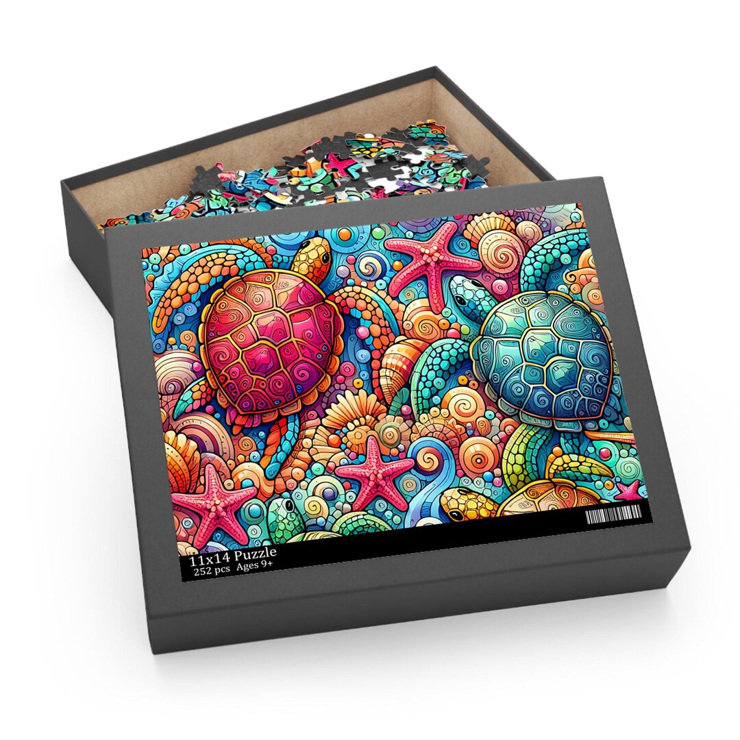 Colorful Sea Turtles Puzzle - 120, 252, 500-piece Jigsaw for Ocean ...